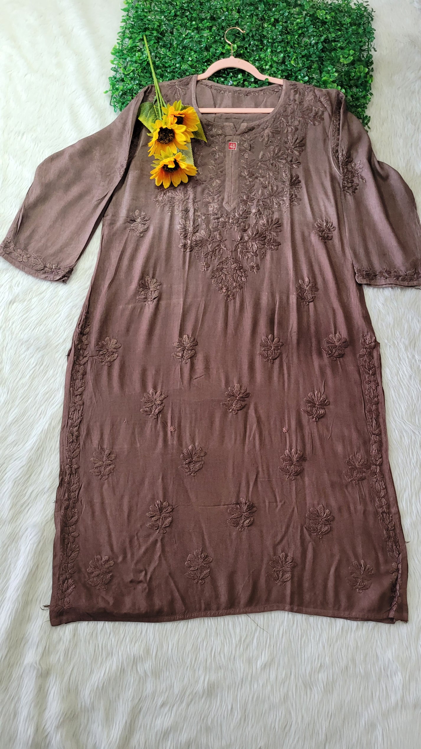 Modal tone to tone chikankari kurtis – The Chikan Store